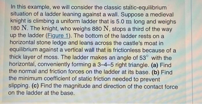 Solved In this example, we will consider the classic | Chegg.com