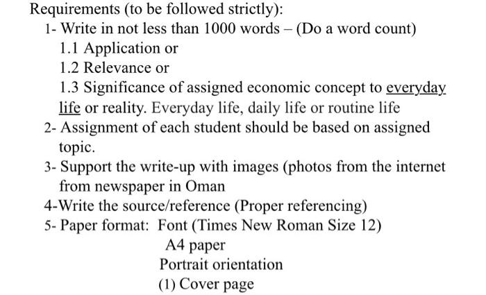 Requirements (to be followed strictly): 1- Write in | Chegg.com