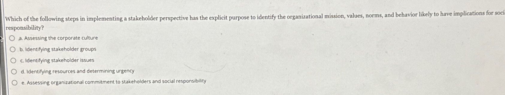 Solved Which of the following steps in implementing a | Chegg.com