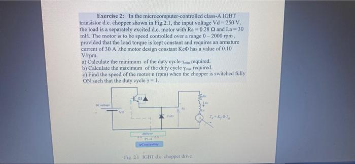 Solved Exercise 2: In the microcomputer-controlled class-A | Chegg.com