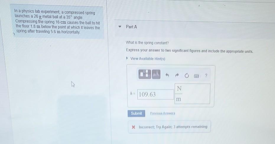 Solved In a physics lab experiment, a compressed spring | Chegg.com