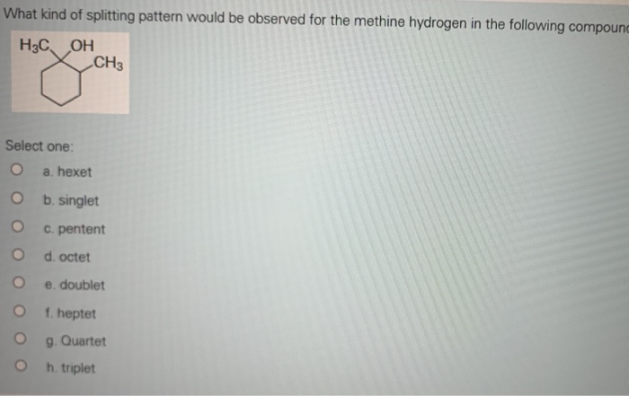 Solved What kind of splitting pattern would be observed for | Chegg.com