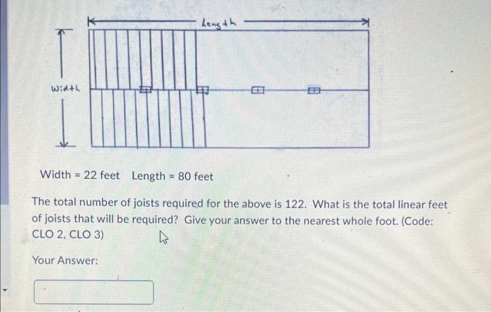 Solved Question 27 (1 point) Width =24 feet Length =62 feet | Chegg.com