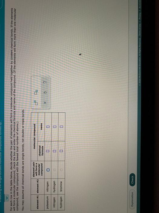 Solved For each row in the table below, decide whether the | Chegg.com