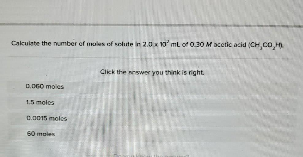 Solved Calculate The Number Of Moles Of Solute In 2 0 X