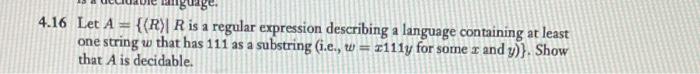 Solved 16 Let A R∣r Is A Regular Expression Describing A 