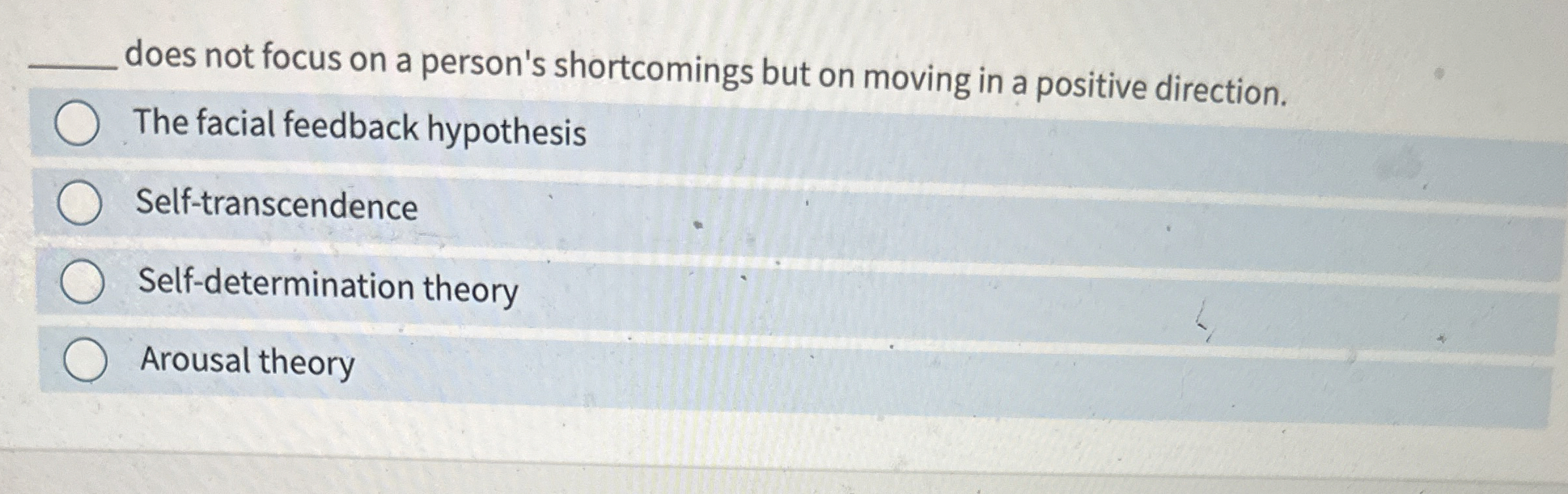 Solved does not focus on a person's shortcomings but on | Chegg.com