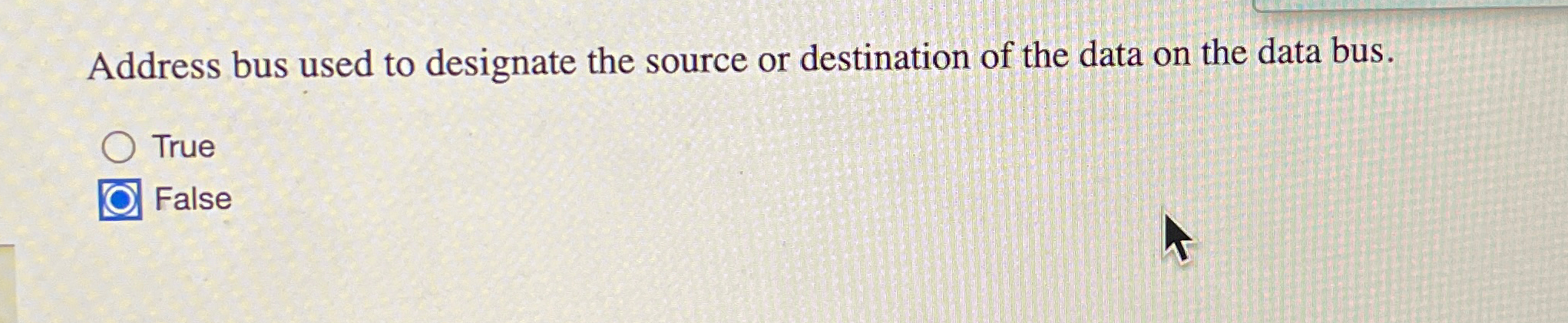 Solved Address bus used to designate the source or | Chegg.com