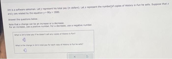 Solved JJim is a software salesman. Let y represent his | Chegg.com