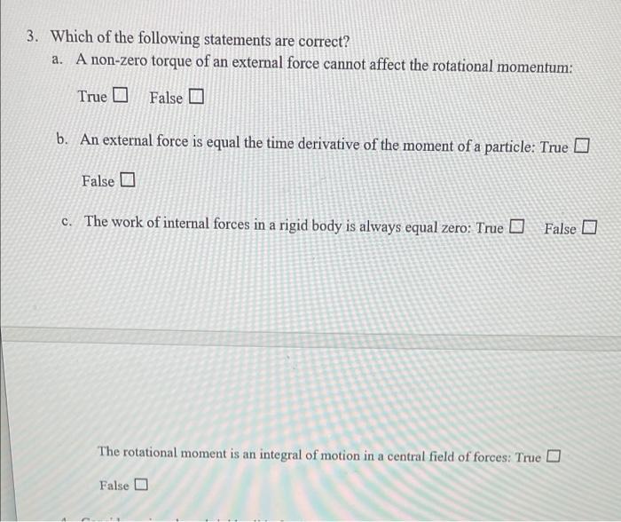 Solved 3. Which of the following statements are correct? a. | Chegg.com