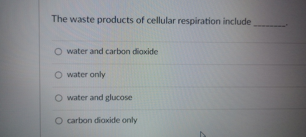 Solved The waste products of cellular respiration include | Chegg.com