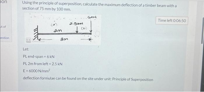 Solved Using the principle of superposition, calculate the | Chegg.com