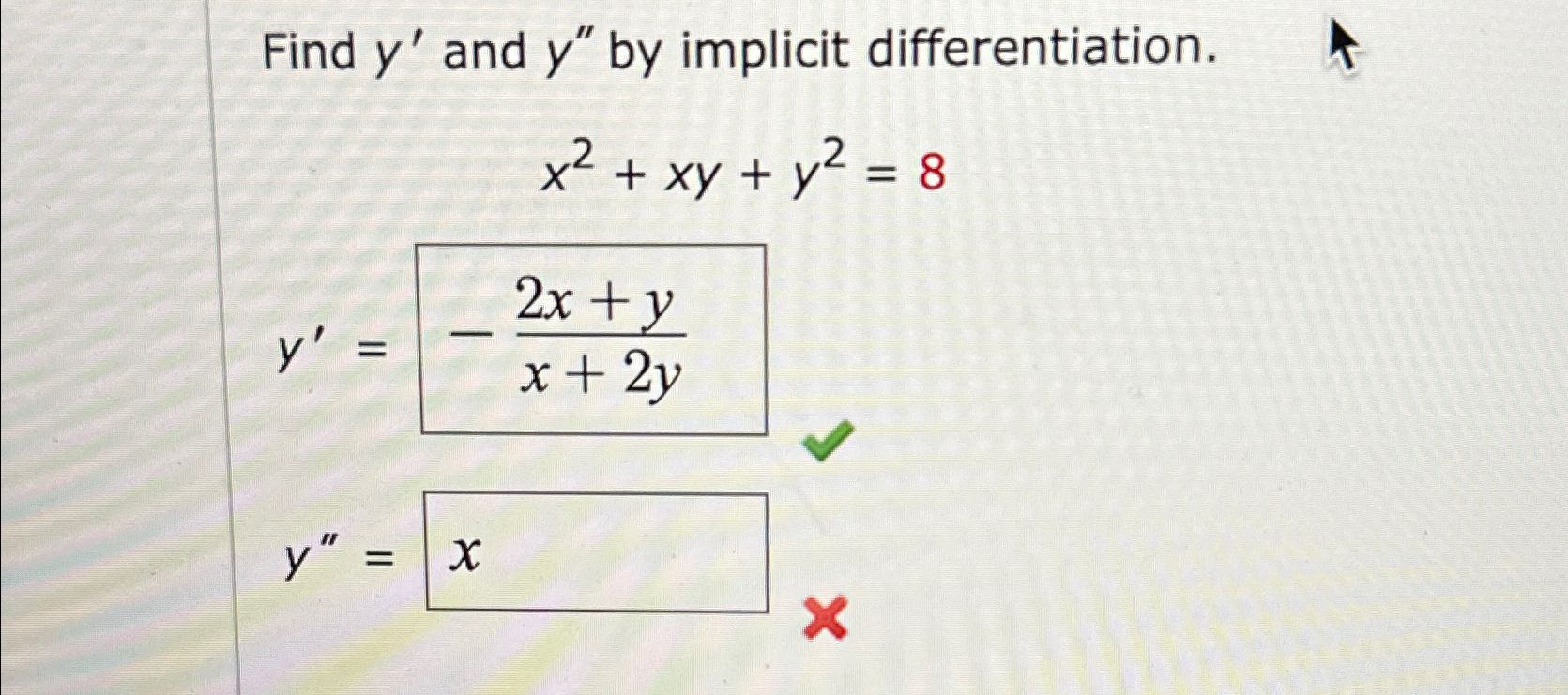 Solved Find y' ﻿and y'' ﻿by implicit | Chegg.com