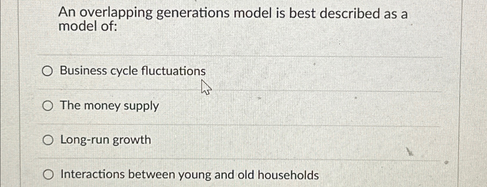 Solved An Overlapping Generations Model Is Best Described As