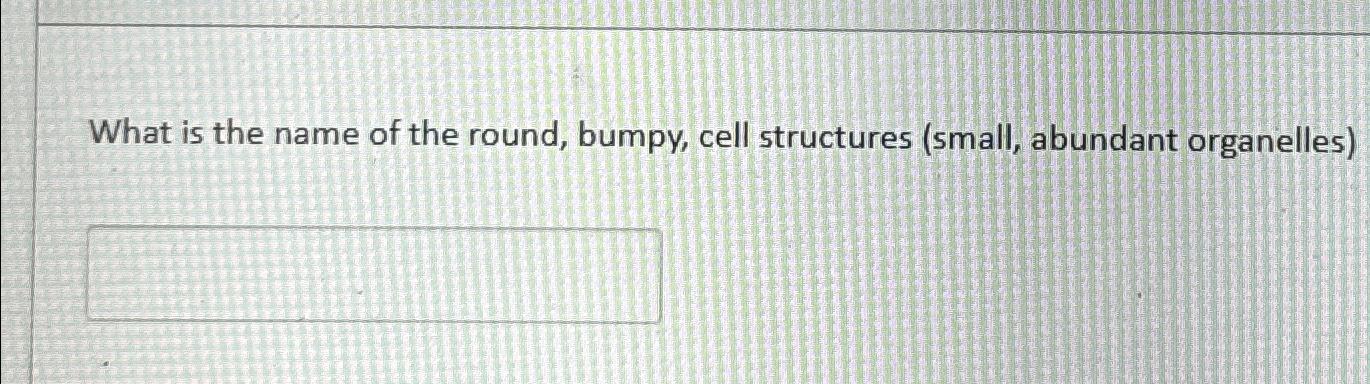 Solved What is the name of the round, bumpy, cell structures | Chegg.com