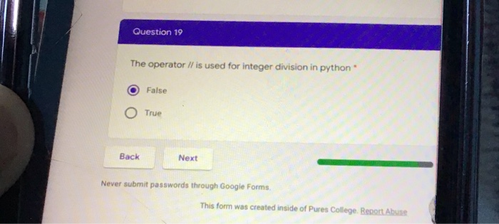 Solved Question 19 The operator // is used for integer | Chegg.com