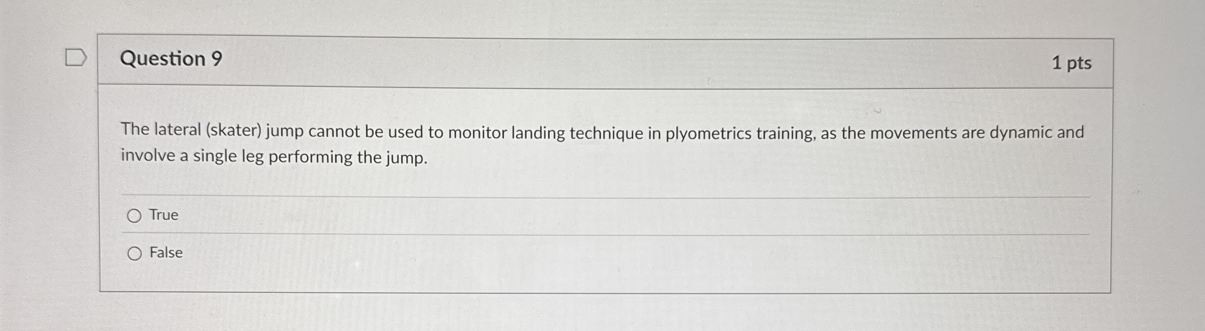 Question 91 ptsThe lateral (skater) jump cannot be | Chegg.com Question 91 ptsThe lateral (skater) jump cannot be | Chegg.com