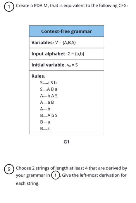 Solved Answer should be drawn on paper (1) ﻿Create a PDA M1 | Chegg.com