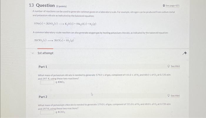 Solved 13 Question (2points) seepase 42 Anumber of reactions | Chegg.com