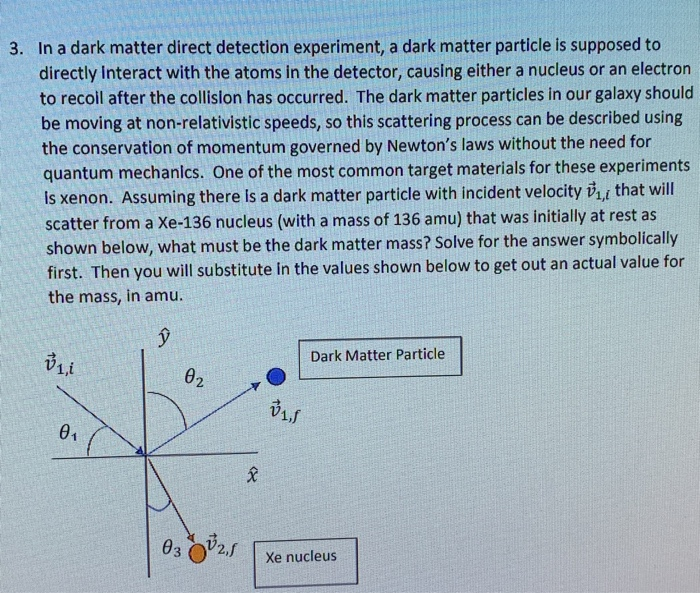 Solved 3. In a dark matter direct detection experiment, a | Chegg.com