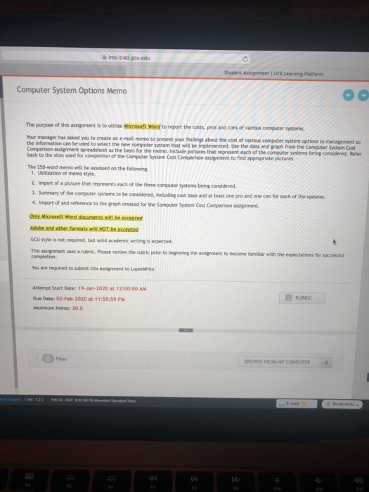 Solved Student Assignment LCS Learning Platform Computer | Chegg.com