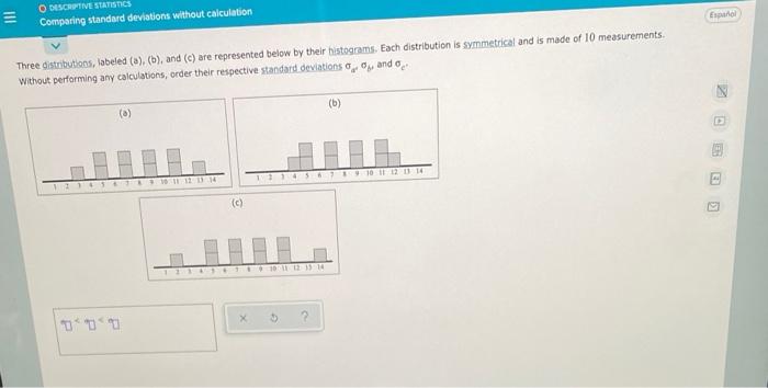 Solved DESCRPTIVE STATISTICS Comparing standard deviations | Chegg.com