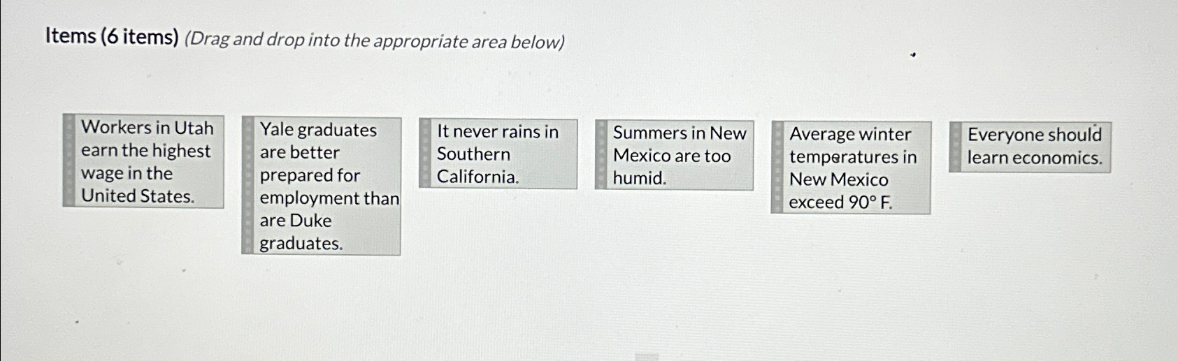 Solved Items (6 ﻿items) (Drag and drop into the appropriate | Chegg.com