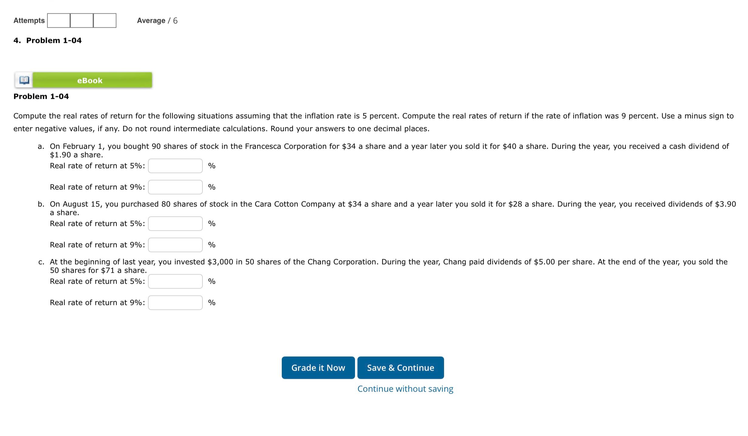 Solved AttemptsAverage / 64. ﻿Problem 1-04Problem 1-04 | Chegg.com