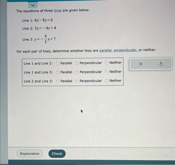 Solved The equations of three lines are given below. Line 1: | Chegg.com