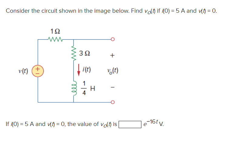 Solved Consider the circuit shown in the image below. Find | Chegg.com