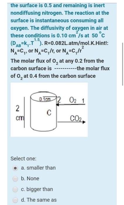 the surface is 0.5 and remaining is inert | Chegg.com