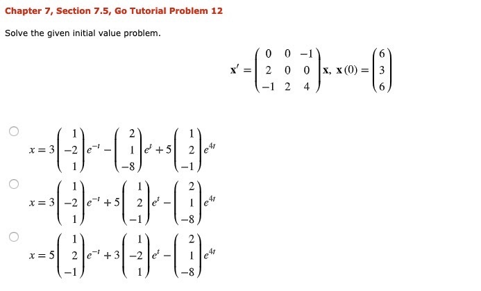 Solved Chapter 7, Section 7.5, Go Tutorial Problem 12 Solve | Chegg.com