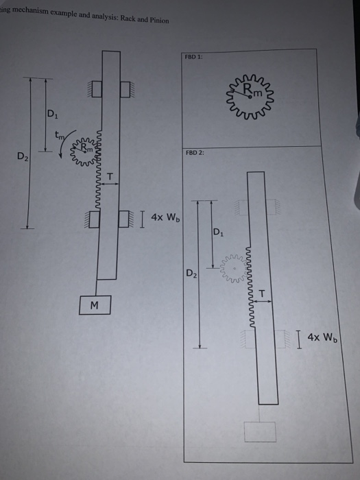 Solved ring mechanism example and analysis: Rack and Pinion | Chegg.com