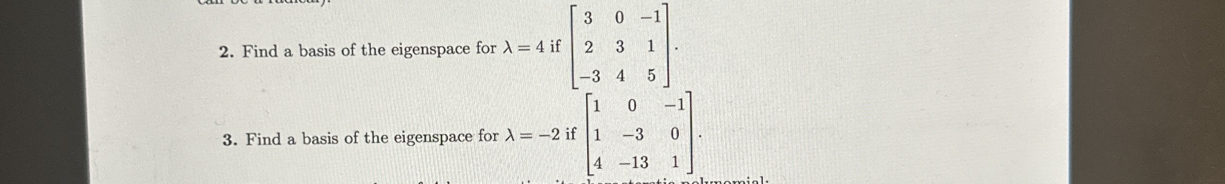 Solved Find a basis of the eigenspace for λ=4 ﻿if | Chegg.com