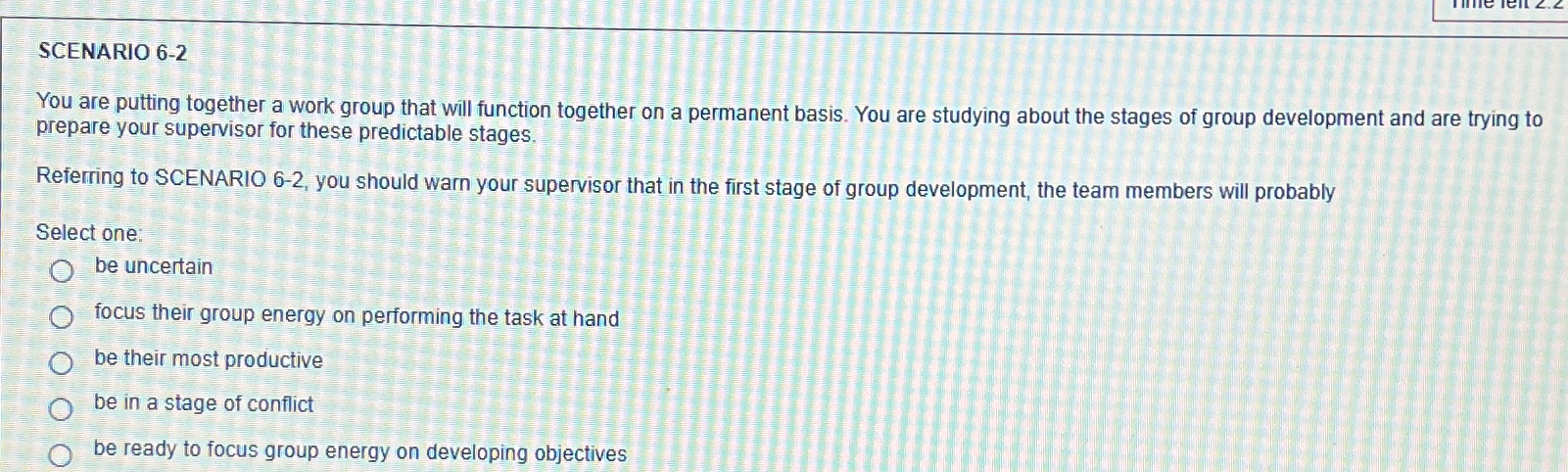 Solved SCENARIO 6-2You are putting together a work group | Chegg.com