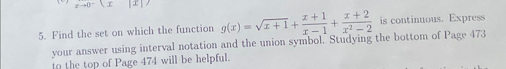 Solved Find the set on which the function | Chegg.com