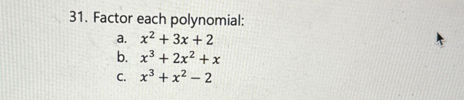 Solved Factor each | Chegg.com