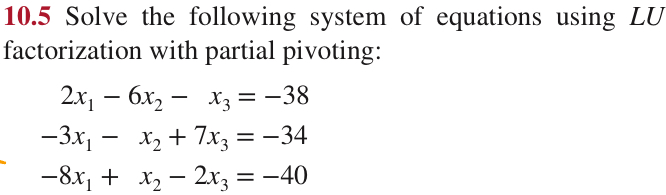 10 5 ﻿solve The Following System Of Equations Using