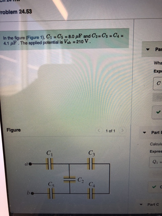 Solved roblem 24.53 In the figure (Figure 1), C1 C5 = 8.0 pF | Chegg.com