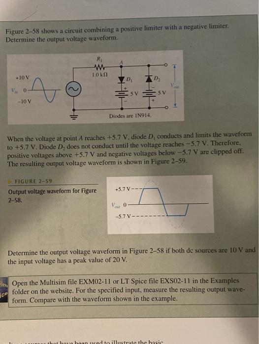 Solved Figure 2-58 shows a circuit combining a positive | Chegg.com