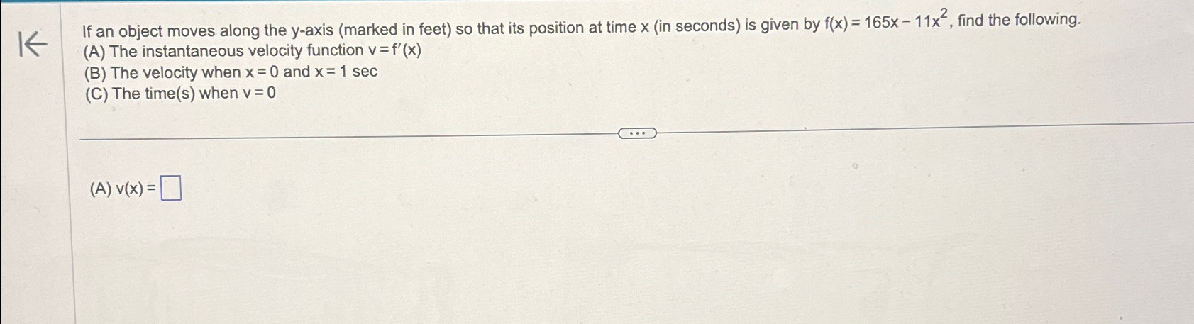 Solved If an object moves along the y-axis (marked in feet) | Chegg.com
