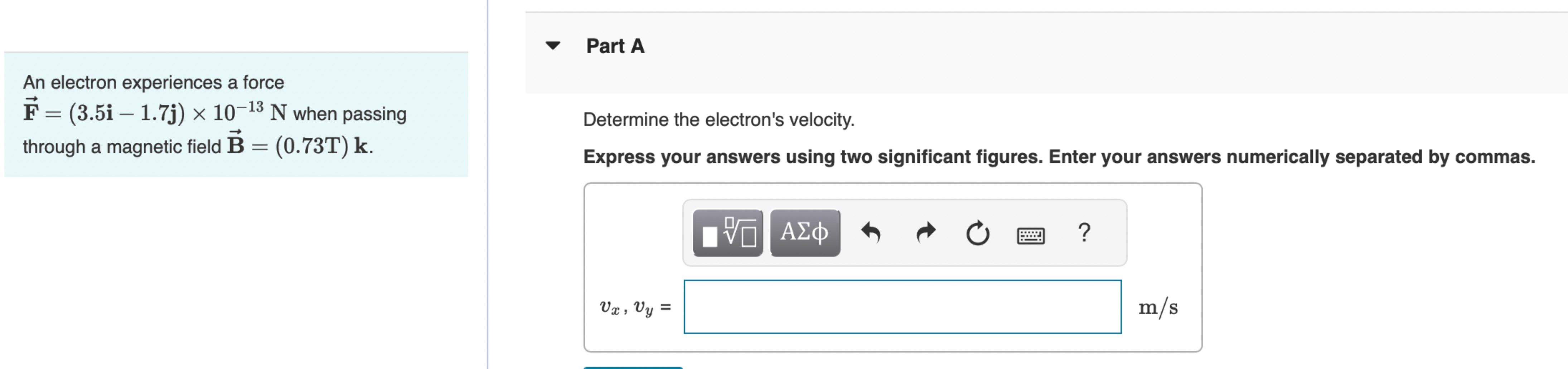 Solved Part AAn electron experiences a | Chegg.com