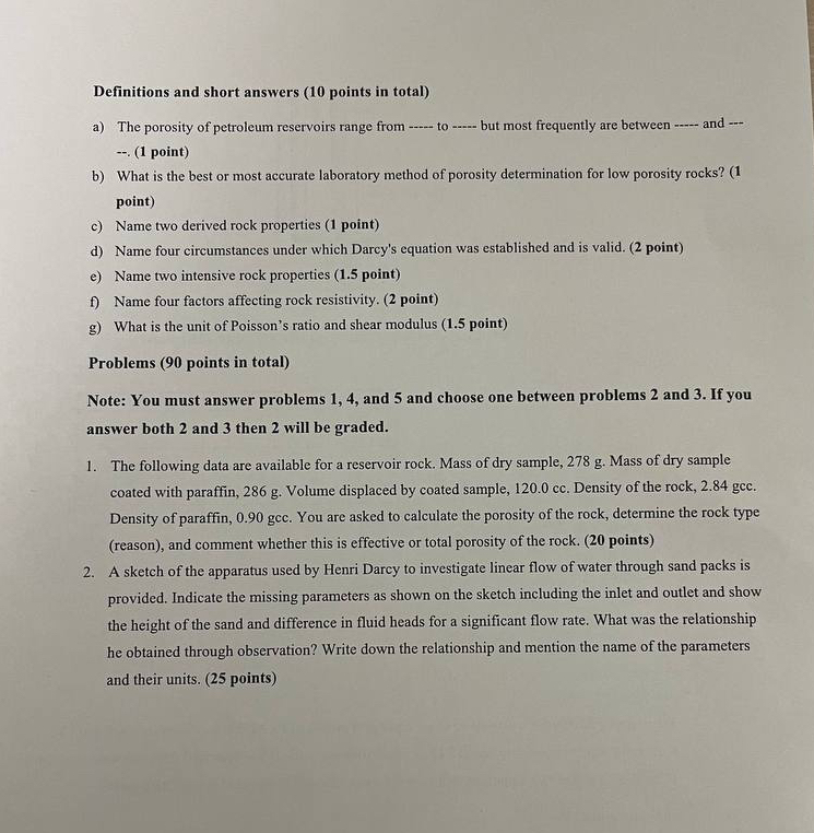 Solved Definitions and short answers ( 10 ﻿points in | Chegg.com