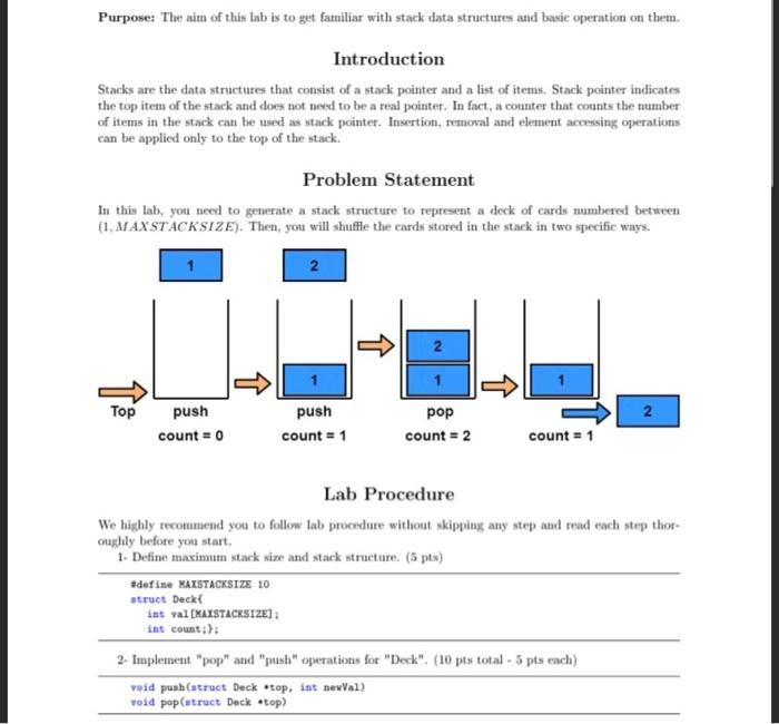 Purpose: The aim of this lab is to get familiar with | Chegg.com