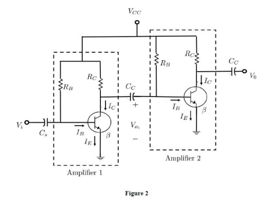 Solved b) Two fixed bias BJT amplifiers are connected in | Chegg.com