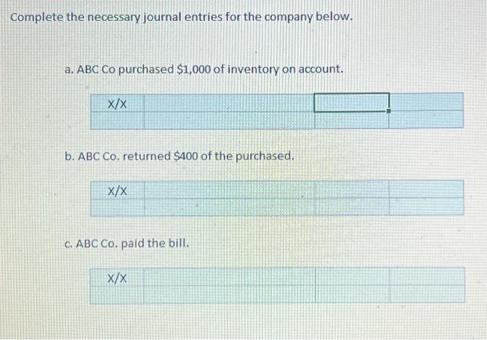 Solved Complete the necessary journal entries for the | Chegg.com