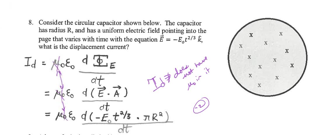 Solved Consider the circular capacitor shown below. The | Chegg.com