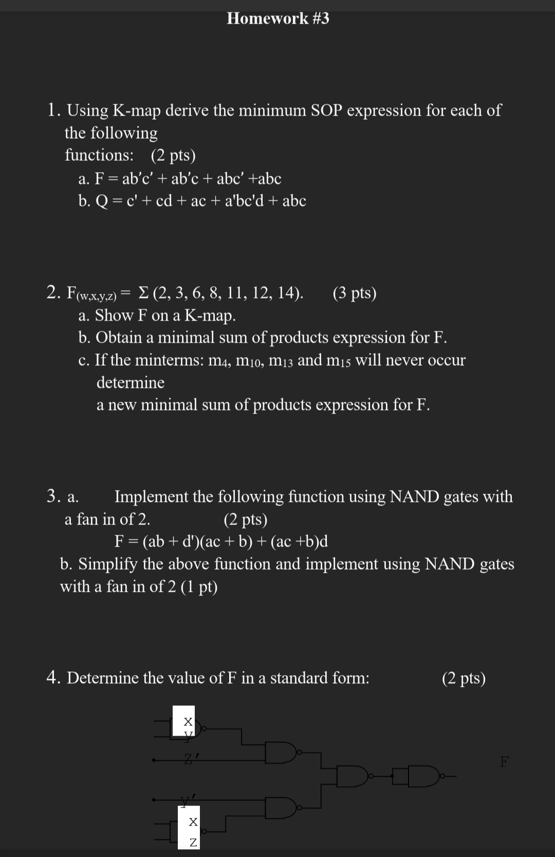 Solved Using K-map derive the minimum SOP expression for | Chegg.com