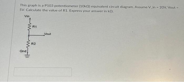 Solved This graph is a P103 potentiometer (10kg) equivalent | Chegg.com