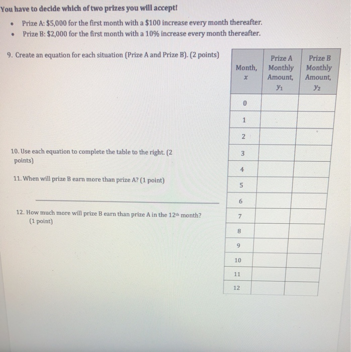 Solved You have to decide which of two prizes you will | Chegg.com